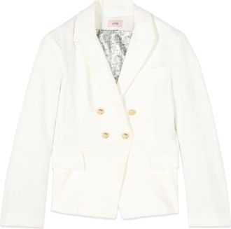 Oltre Femme, Vestes, Blanc, Taille: 48 FR Veste Crois&eacute;e en M&eacute;lange de Coton