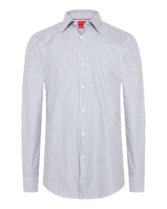 HUGO BOSS Baumwollhemd mit Streifen und Kentkragen in