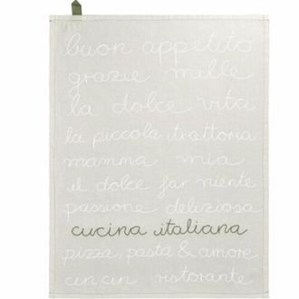 R&auml;der Geschirrtuch cucina Italiana aus Baumwolle & Leinen - Cucina Italiana