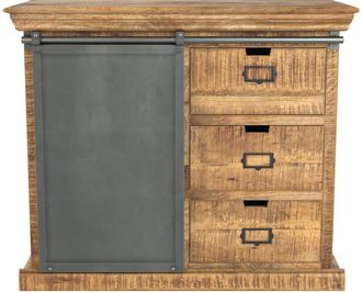 Rendez-Vous D&eacute;co Rendez-vous D&eacute;co - Petit buffet en bois et m&eacute;tal 1 porte 3 tiroirs - tabuk