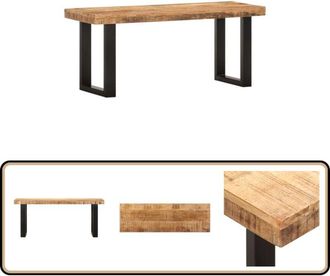 vidaXL Vidaxl - Sitzbank 110 cm Raues Mango-Massivholz und Stahl - Sitzbank - Mango Holzk&uuml;che - Industrielle Einrichtung - Wohnzimmerstil - Flurbank