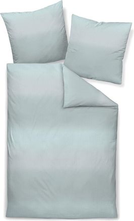 Janine Mako Satin Bettwäsche 2 teilig Bettbezug 135 x 200 cm Kopfkissenbezug 80 x 80 cm Messina 43051-06 grünblau