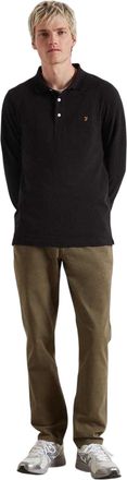 Farah Poloshirt f&uuml;r Herren, Baumwollmischung, Lang&auml;rmlig (Schwarz)