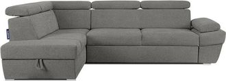 Konsimo Ratlo Ecksofa, Schlaffunktion, 4 /5 Sitzer, Bettkasten, grau - Konsimo