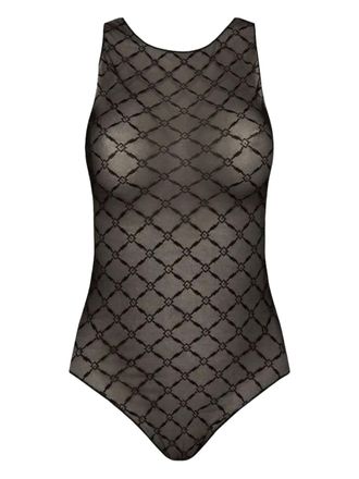 Elisabetta Franchi body &agrave; motif g&eacute;om&eacute;trique - Noir