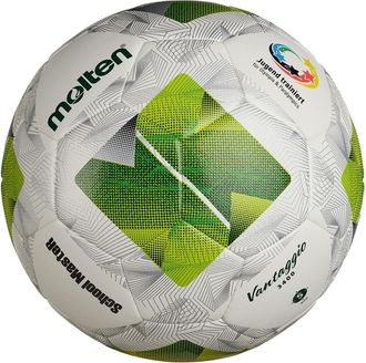 Molten Schoolmaster Fu&szlig;ball, White/Green, 5