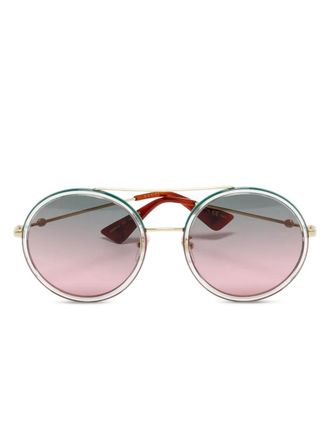 Gucci lunettes de soleil &agrave; monture ronde - Vert