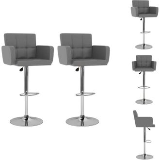 vidaXL Vidaxl - Barhocker 2 Stk. Grau Kunstleder - Barhocker - K&uuml;chenhocker - Sitzhocker - Grau - Kunstleder