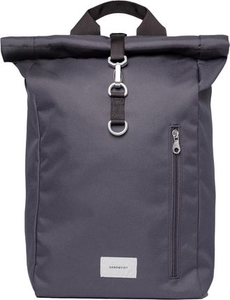 Sandqvist Unisex Ground Rolltop L Backpack, Asphalt with Black Webbing