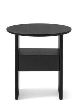 Calligaris Nachttisch Tau. Furnierstruktur schwarz matt furnierte Schublade in Mattschwarz. H: 52,5 B: 50 D: 50 cm