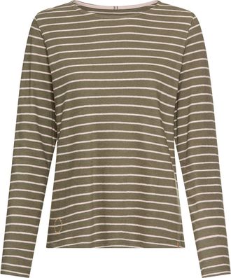 Camel Active Damen Langarm-T-Shirt aus Bio-Baumwolle Graugrün, womenswear-3XL