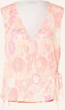 Oh April Oh April Wickeltop Solin Mit Plissees beige