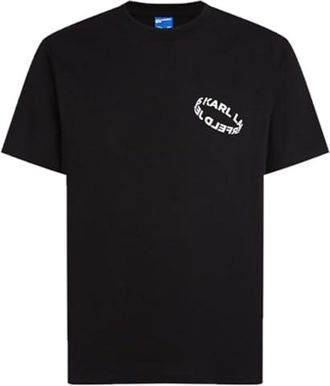Karl Lagerfeld Homme T-Shirt &Agrave; Manches Courtes Et Anneaux Multiples Coupe R&eacute;guli&egrave;re, Noir, L