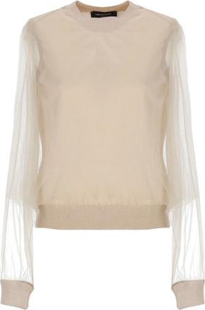 Fabiana Filippi Femme, Pulls, Brun, Taille: 36 FR Pull Col Rond