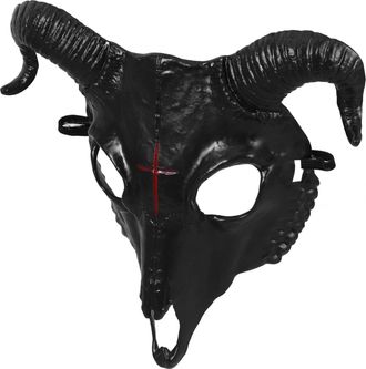 Garneck Schafschädelmaske Halloween mit Dekorativem Schafhorn aus Kunststoff für Maskenball Karneval und Cosplay Party für Frauen