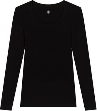 Petit Bateau Tee-Shirt Femme en Coton col Danseuse Manches Longues