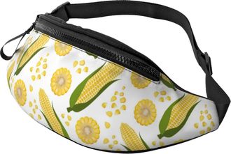 Generic Waist Fanny Pack Atmungsaktiv Lauftasche Niedliche Maiskolben Verstellbarer Sporttasche F&uuml;r Wandern Radfahren Laufen 14X35Cm