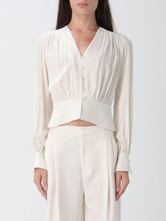 Twinset Chemise slim fit en satin avec col en V et manches longues