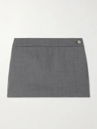Wardrobe.NYC Minirock Aus Twill Aus Einer Wollmischung - Grau