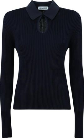 Jil Sander Femme, Tops, Bleu, Taille: 46 FR Polo Chemises