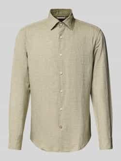 HUGO BOSS Casual Fit Businesshemd aus Leinen-Baumwoll-Mix