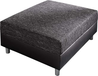 DELIFE Sofa-Hocker Clovis Schwarz Modul B98 x T83 Kunstleder Sitzhocker