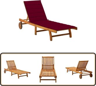 vidaXL Vidaxl - Sonnenliege mit Auflage Akazie Massivholz - Holz-Sonnenliege - Gartenliege - Lounge Chair - Akzidenzliegenstil - Akazienholzsitzgelegenheit