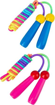 Aboofan 2 Stück Verstellbares Springseil Holzgriff Rutschfestes Ergonomisches Hüpfspringseil für Jungen und Mädchen Outdoor Fitness Training Geschenk