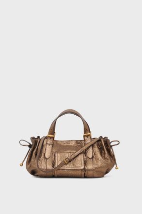 Gerard Darel Sac &agrave; main en cuir bubble m&eacute;tallis&eacute; - 18H - Mordor&eacute;