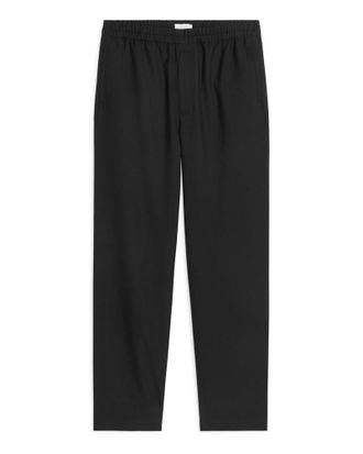 Arket Schn&uuml;rhose In Hopsack-Bindung -Schwarz