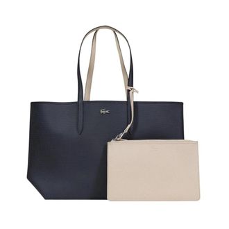 Lacoste Femme, Sacs, Noir, Taille: ONE Size Sac &agrave; main en cuir avec poches lat&eacute;rales et fermeture automatique