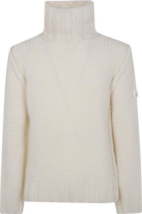 Maison Margiela Femme, Pulls, Blanc, Taille: 40 FR Pull Col Roul&eacute; En Laine Chunky