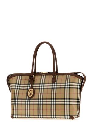 Burberry Checked Canvas Tote Bag