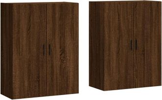 vidaXL Armoires murales 2 pcs chêne marron 69,5x34x90 cm Vidaxl