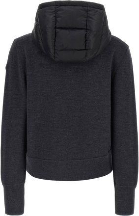 Moncler Hybrid Quilted Wool Padded Cardigan - Black