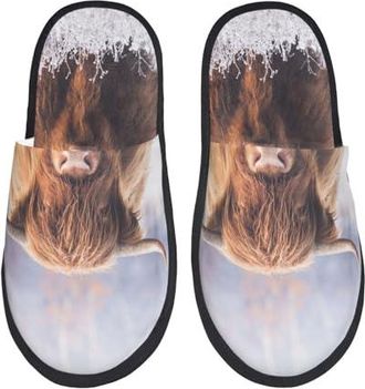 Generic Imprimé Vache Pantoufle Respirantes Pantoufles En Peluche Doux Chaussons Pour Homme Intérieur Femme M