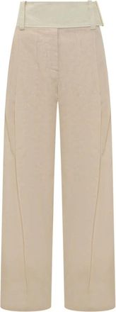 Sportmax Femme, Pantalons, Beige, Taille: 34 FR Pantalon Large Taille Haute