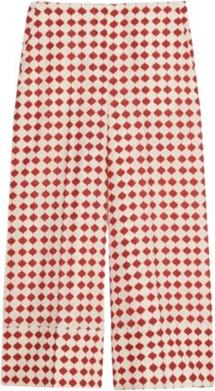 iBlues Femme, Pantalons, Rouge, Taille: 38 FR Printed Wide-Leg Pantalons
