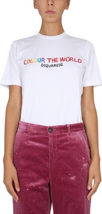 Dsquared2 Logo-Print Cotton T-Shirt - White