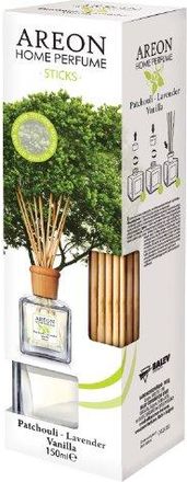 AREON Areon Reed Diffuseur / Patchouli Lavande & Vanille / 150 ml / 1 Emballage / Parfum pour la Maison ou le Bureau Arôme Longue Durée Kit de Bâtonnets pou