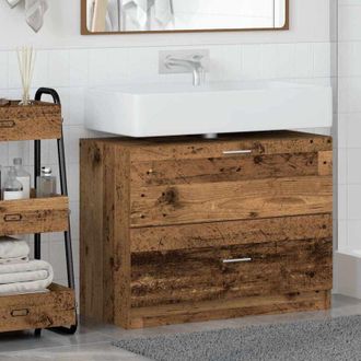 vidaXL Vidaxl - Meuble sous lavabo Bois ancien 78x37x59 cm Bois r&eacute;cup&eacute;r&eacute;