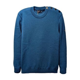 Saint James Blauer Lagunen Matrosenpullover Cancale - - Knitwear - Herren - Blau - L