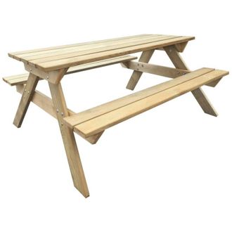 vidaXL Vidaxl - Picknicktisch 150x135x71,5 cm Holz