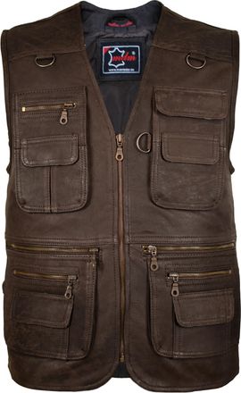 MDM Herren Jagd Lederweste in braun (4XL)