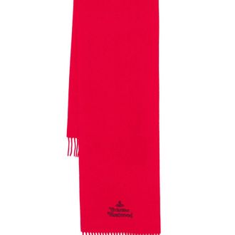 Vivienne Westwood Wool with Logo Embroidery Scarf - Red