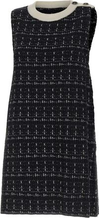 Liu Jo Femme, Robes, Noir, Taille: 42 FR Robe courte en maille de laine m&eacute;lang&eacute;e