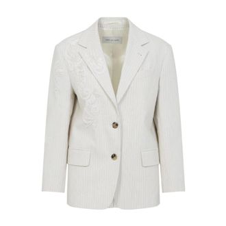 Dries Van Noten Femme, Vestes, Blanc, Taille: 34 FR Tailored Ecru Blazer