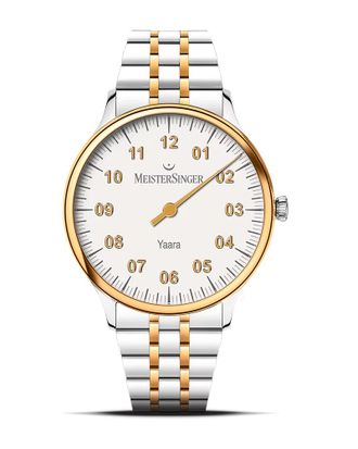 MeisterSinger Yaara Automatikuhr, Wei&szlig; mit Gold Damenuhr YA901G
