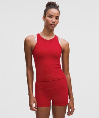 lululemon Align Racerback-Tanktop in Taillenl&auml;nge f&uuml;r Frauen - Gr&ouml;&szlig;e 16 in Dark Red