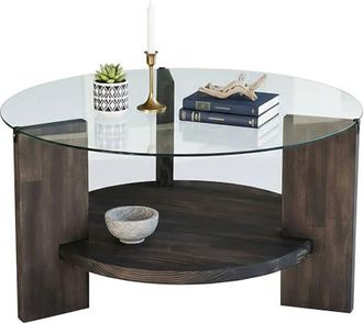 Dmora Wohnzimmertisch Alnitak, Niedriger Wohnzimmertisch, Kaffeeregal, Couchtisch f&uuml;r Sofa, 75x75h40 cm, Anthrazit